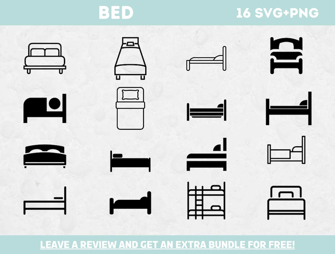 Bed Svg, SVG Files for Cricut, Bedroom Clipart, Bed Cut File, Sleep SVG ...