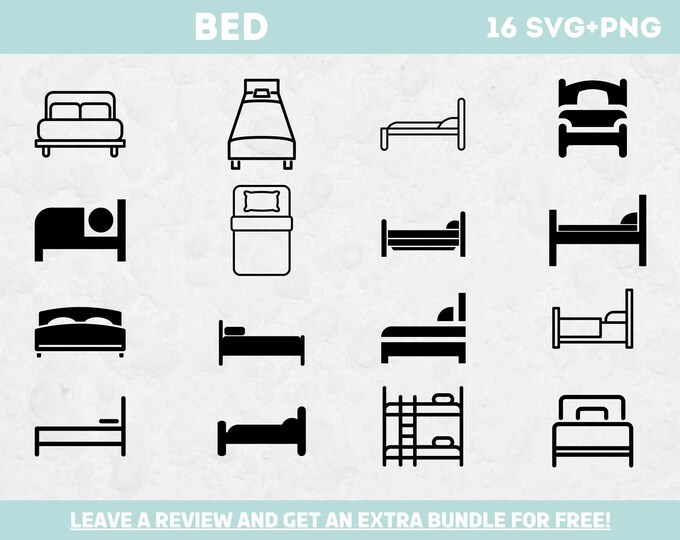 Bed Svg, SVG Files for Cricut, Bedroom Clipart, Bed Cut File, Sleep SVG ...