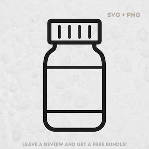 Pill Bottle Svg, SVG Files for Cricut, Bottle Clipart Image, Bottle ...