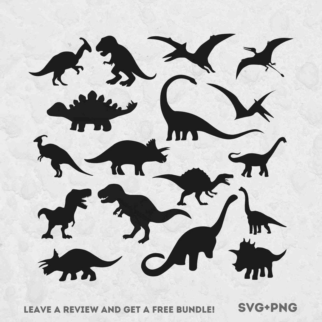 Dinosaur Silhouette Svg Bundle, SVG Files for Cricut, Dinosaur Clipart ...