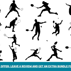 Badminton Bundle, SVG Files for Cricut, Badminton Silhouettes ...