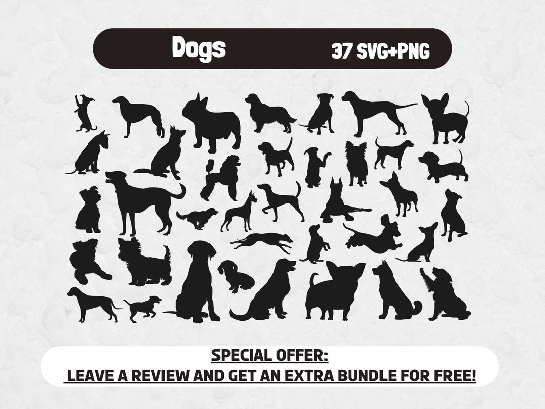 Dogs Svg Bundle, Svg Files for Cricut, Dog Silhouettes, Dog Clipart ...