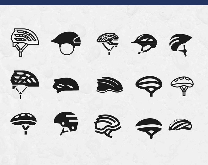 Bicycle Helmet Svg Bundle, Svg Files for Cricut, Helmet Svg, Bicycle ...