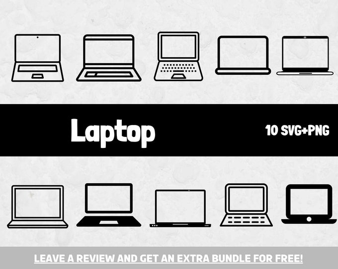 Laptop SVG Bundle, SVG Files for Cricut, Computer Clipart, PC Clipart ...