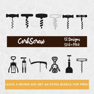 Corkscrew SVG, Svg Files for Cricut, Corkscrew Silhouette,wine SVG ...