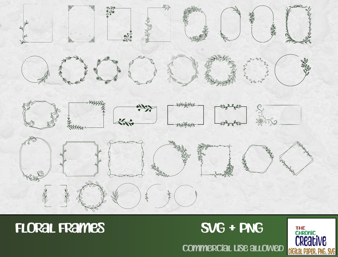 Floral Frame Svg, Svg Files for Cricut, Floral SVG Bundle, Round Floral ...