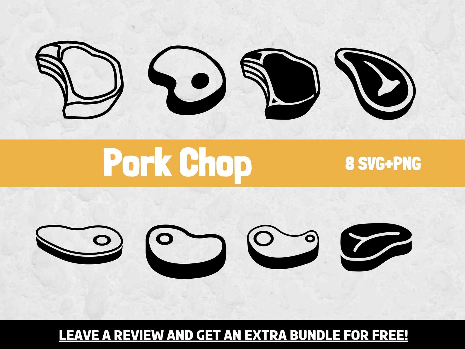 Pork Chop Svg, Svg Files for Cricut, Food Svg, Meat Clipart, Pork ...