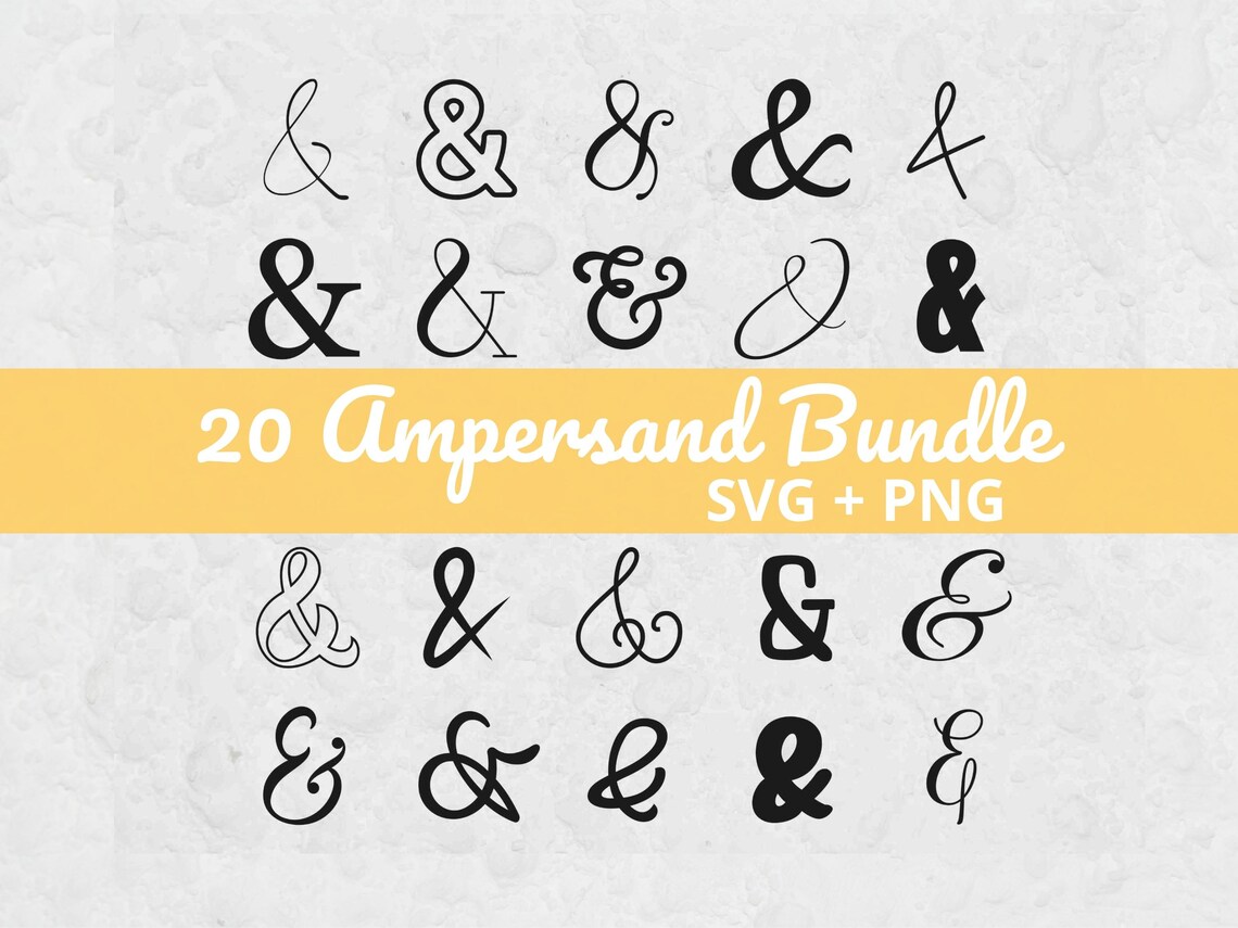 Ampersand SVG Bundle, Ampersand Cut File Set, Decorative Ampersand SVG ...