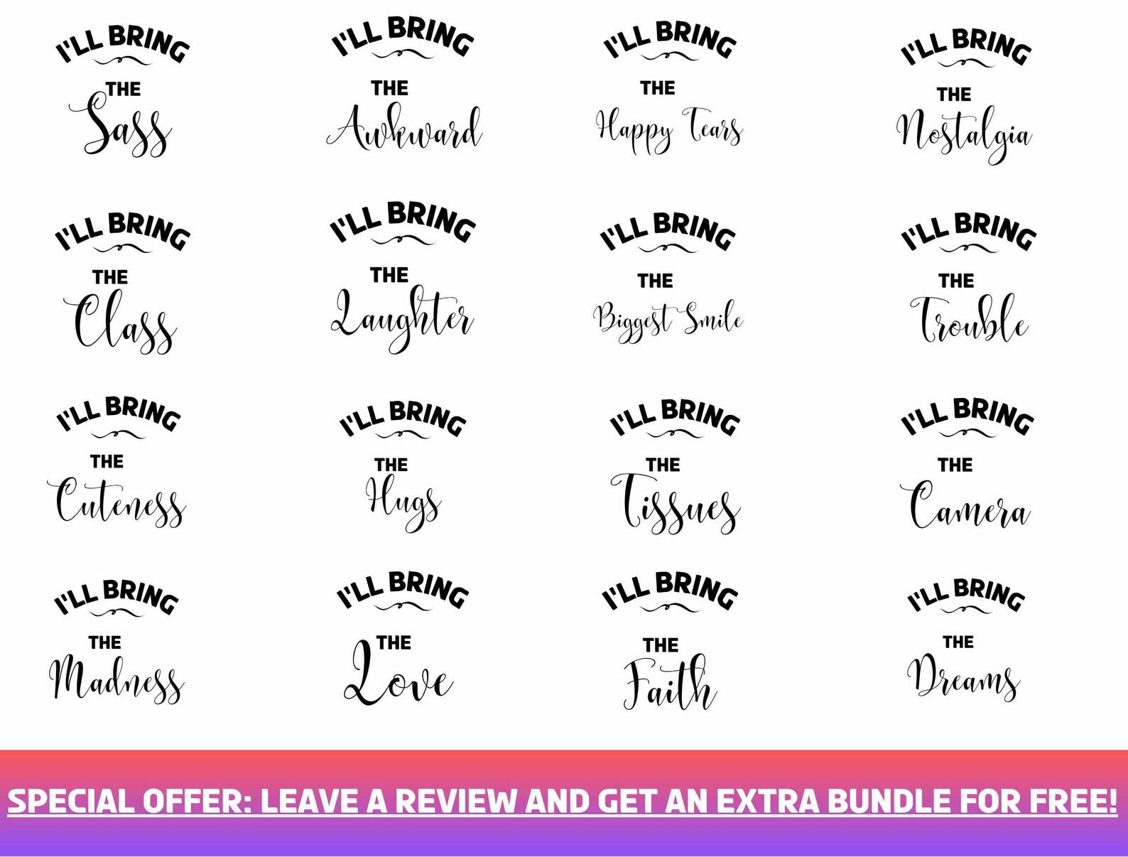 Funny Shirt Design Bundle, I'll Bring the SVG, Svg Files for Cricut ...