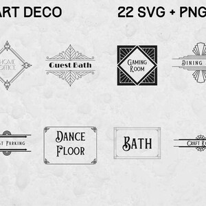 Art Deco Home Signs SVG and PNG Bundle, Art Deco Svg, Svg Files for ...