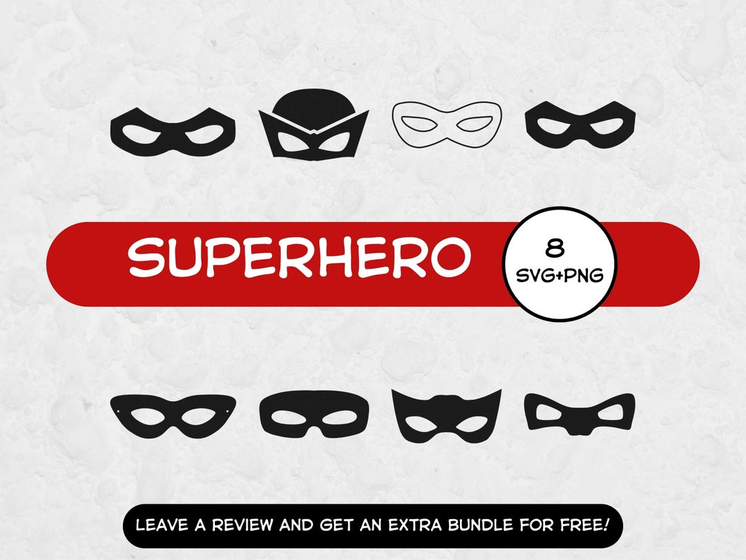 Superhero Mask Svg Bundle, SVG Files for Cricut, Mask Clipart, Mask Png ...