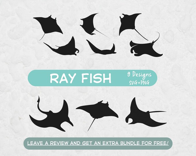 Ray Fish Svg, SVG Files for Cricut, Stingray SVG Bundle, Fish Svg, Sea ...