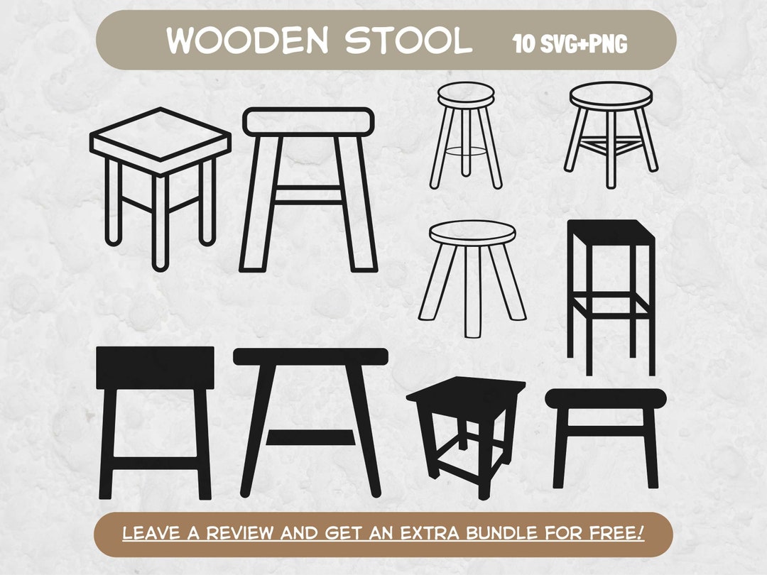 Wooden Stool Svg Cut Files, SVG Files for Cricut, Chair SVG, Furniture ...