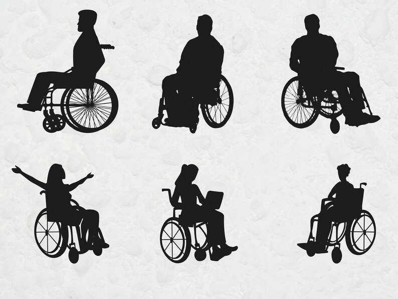 Wheelchair SVG Bundle, Wheelchair Silhouette SVG, Disability Clipart ...