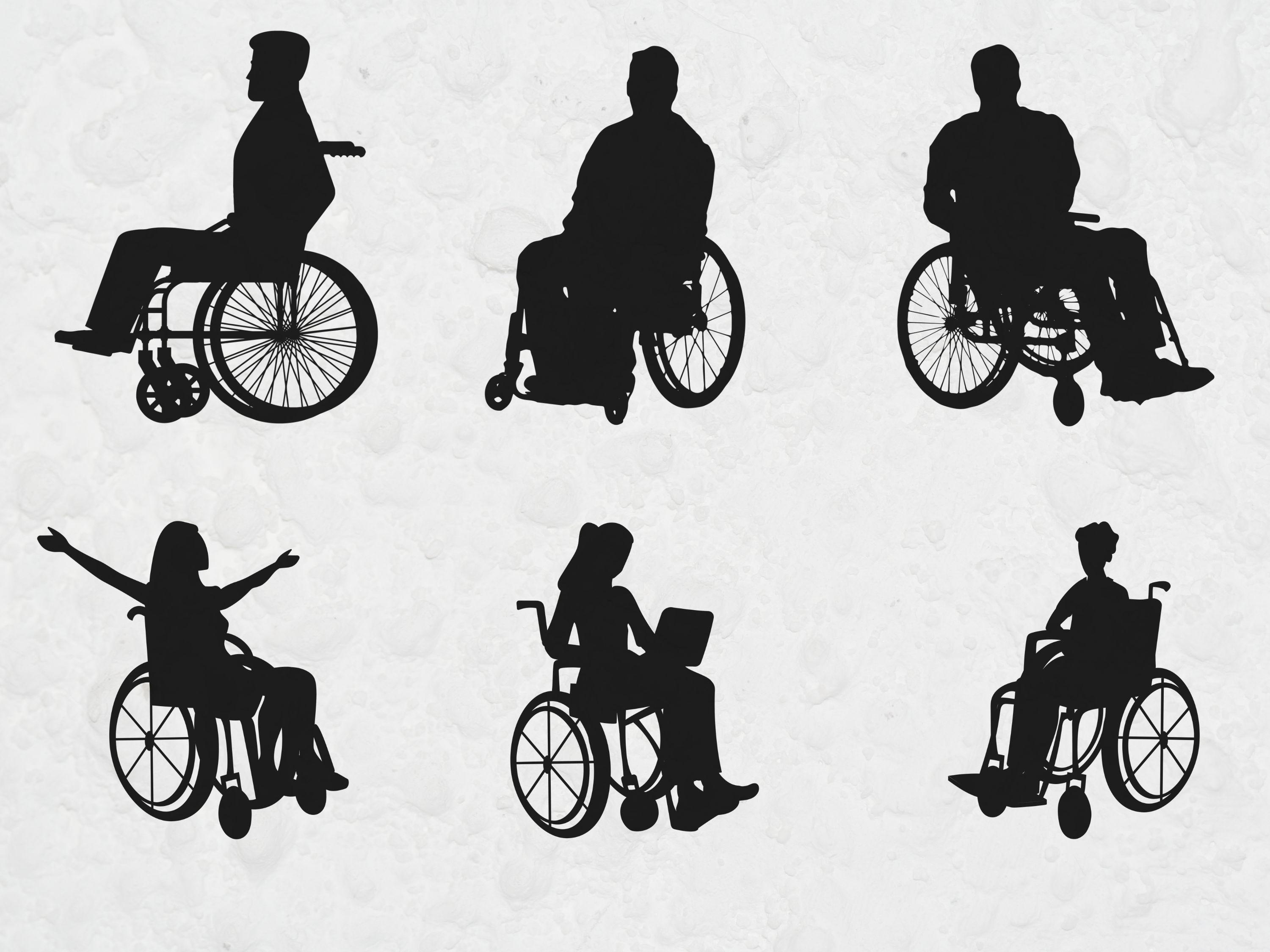 Wheelchair SVG Bundle, Wheelchair Silhouette SVG, Disability Clipart ...