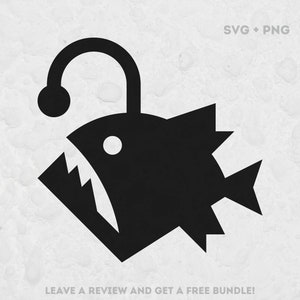 Angler Fish Svg, SVG Files for Cricut, Fish Clipart, Deep Sea SVG, Fish ...