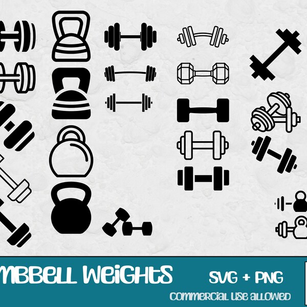 Dumbbell Svg - Etsy