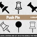 Push Pin SVG, Office Svg, Office Clipart, Svg Files for Cricut, Paper ...
