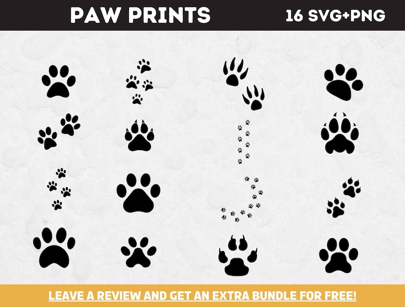 Paw Print Svg Bundle Svg Files for Cricut Paw Print Clipart - Etsy