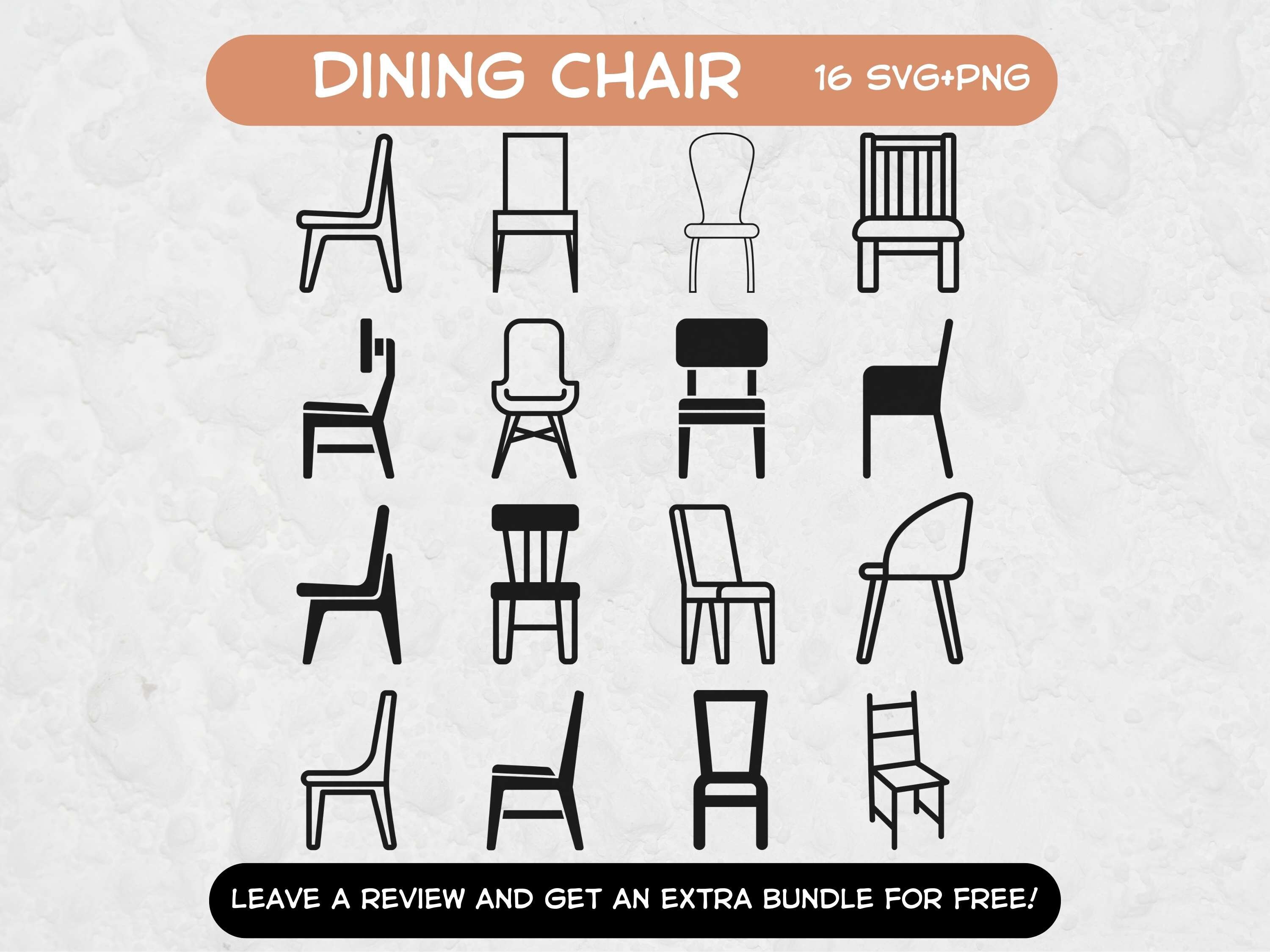 Dining Chair Svg Bundle, SVG Files for Cricut, Chair SVG, Furniture Svg ...
