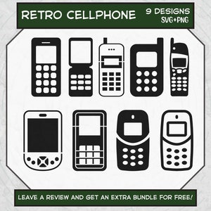 Retro Cellphone Icon SVG, SVG Files for Cricut, Cellphone Clipart ...