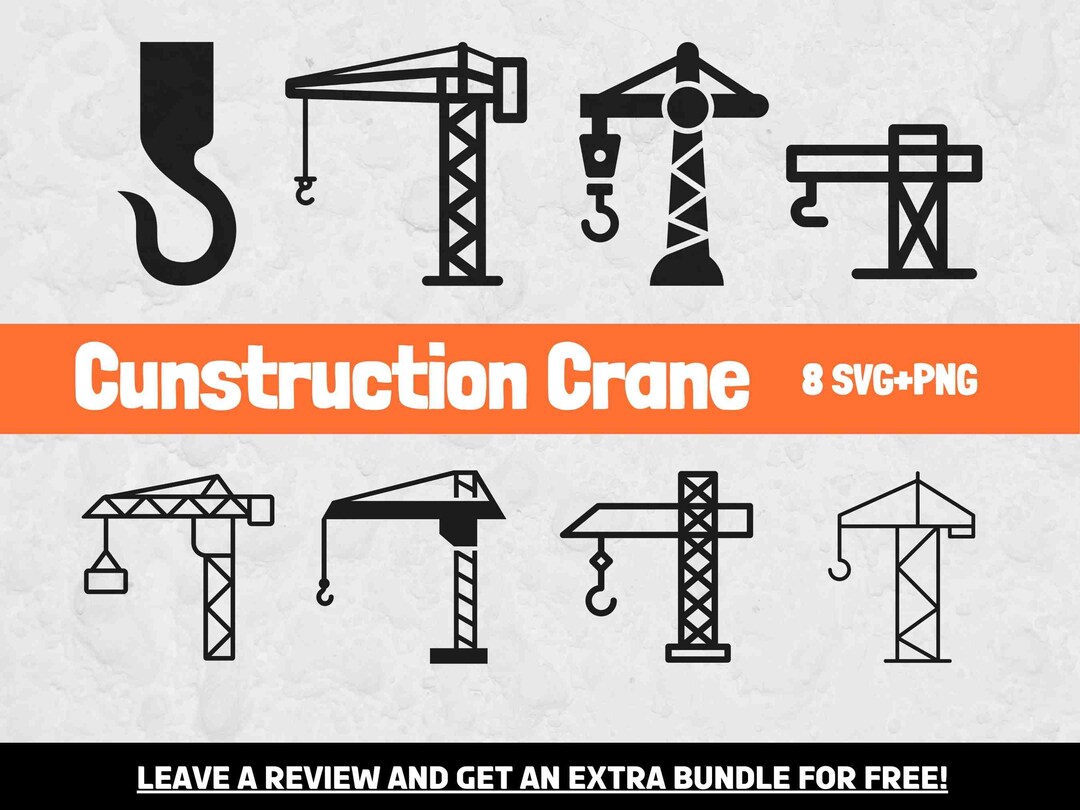 Construction Crane SVG, Construction SVG, Cut Files, Building Clipart ...