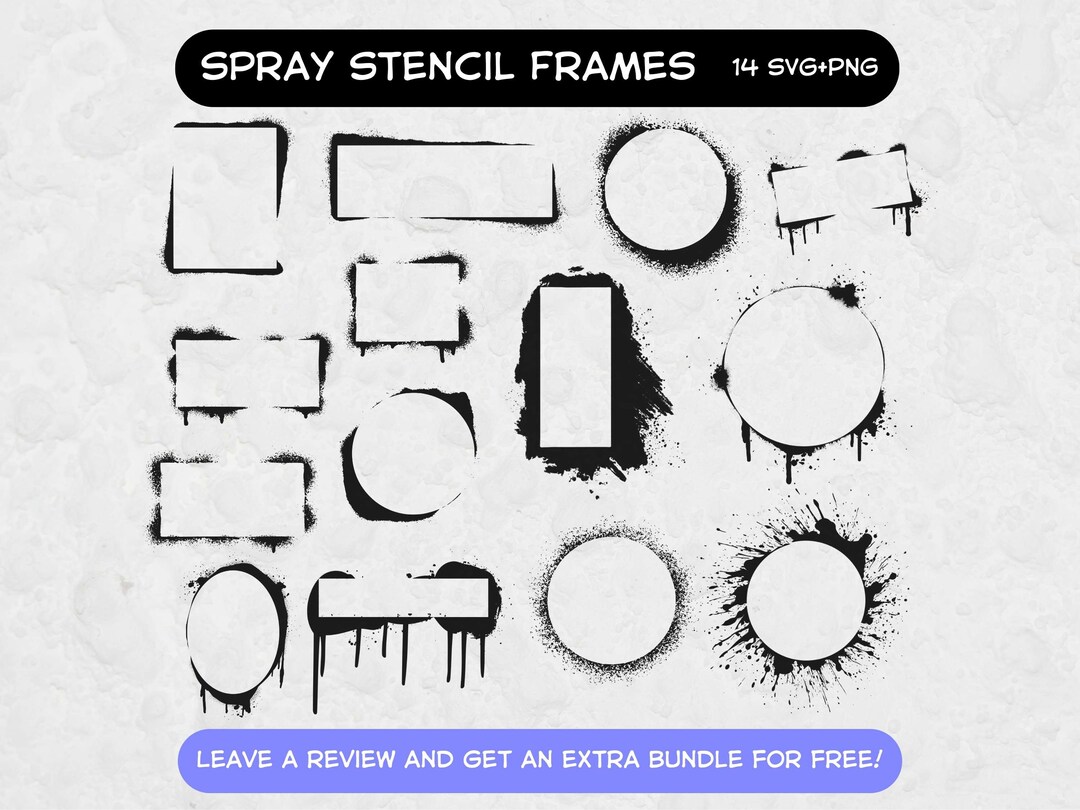 Spray Stencil Frame SVG Bundle, Svg Files for Cricut, Frame Svg, Frames ...