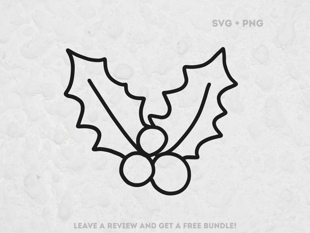 Mistletoe Outline SVG, Svg File for Cricut, Mistletoe Cut File, Mistletoe PNG, Christmas Spirit ...