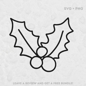 Mistletoe Outline SVG, Svg File for Cricut, Mistletoe Cut File ...