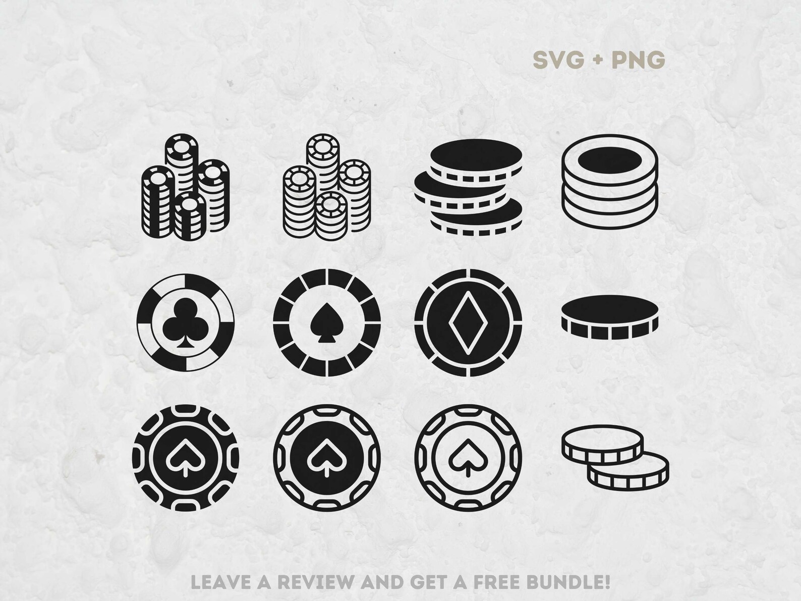 Poker Chip SVG Bundle, SVG Files for Cricut, Poker Svg, Poker Chip PNG ...