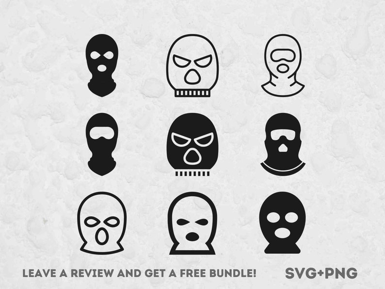 Balaclava SVG Paper Doll Clipart Ban Robber Svg Files for - Etsy