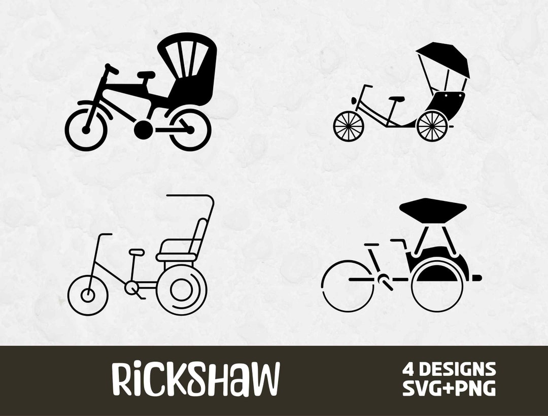 Rickshaw Svg, Svg Files for Cricut, Transportation Clipart, Rickshaw ...