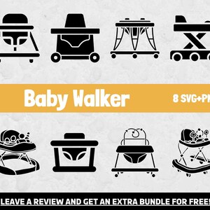 Baby Walker SVG Bundle, SVG Files for Cricut, Baby Clipart, Walker PNG ...