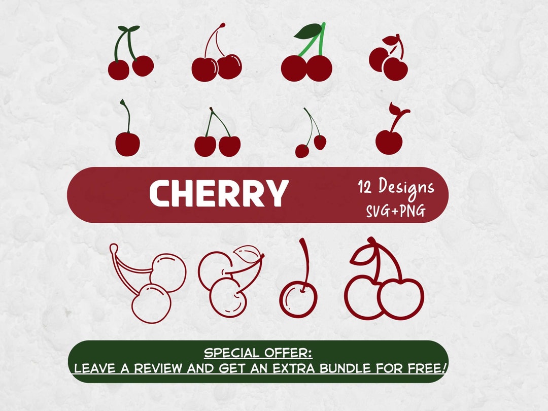 Cherry SVG Bundle, Cherry Clipart, Cherry Png, SVG Files for Cricut ...