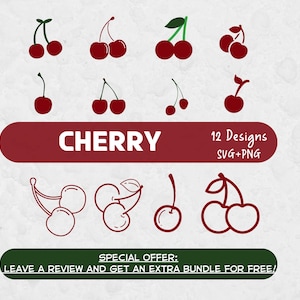 Cherry SVG Bundle, Cherry Clipart, Cherry Png, SVG Files for Cricut ...