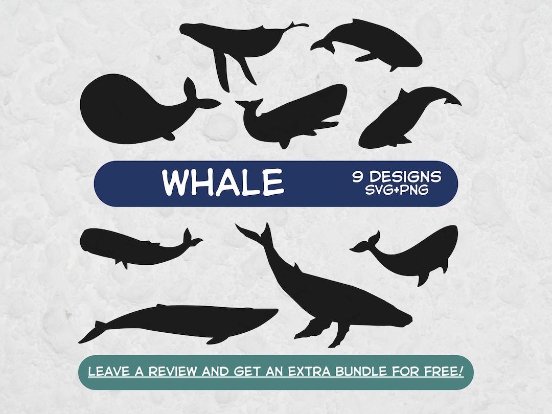Silueta de ballena Svg, archivos SVG para Cricut, Imágenes Prediseñadas ...