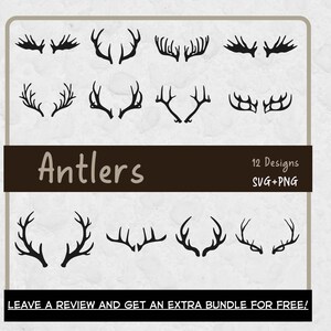Antlers Svg Bundle, Svg Files for Cricut, Hunting Season, Buck Svg ...