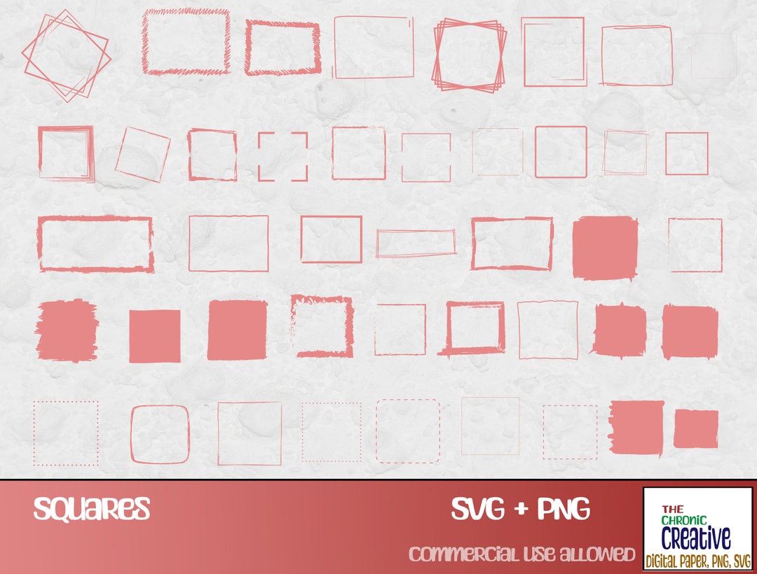 Square Shapes Svg Png Clipart Bundle Commercial Use SVG - Etsy