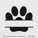 Dog Paw Svg, Split Monogram, Dog Monogram Cut File, SVG Files for ...
