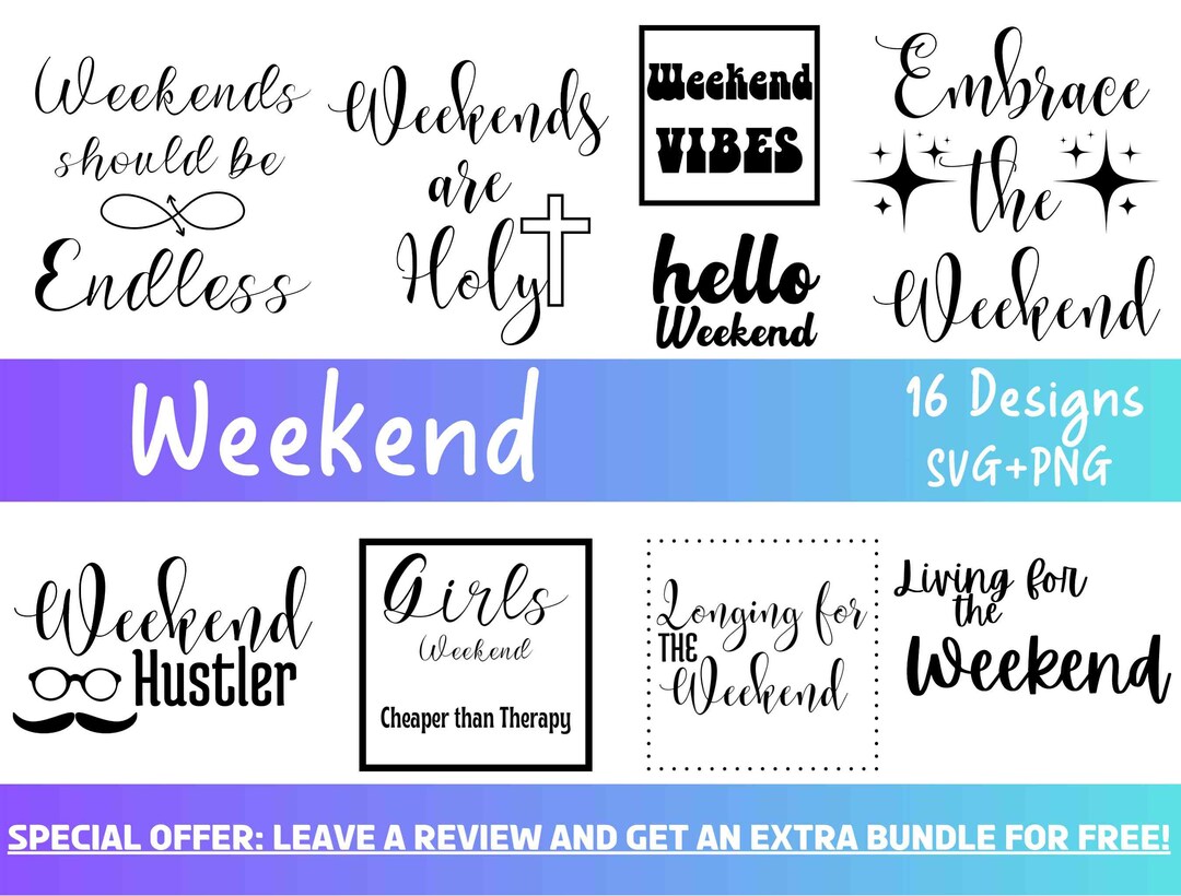 Weekend Svg Bundle Commercial Use Svg SVG Files for Cricut - Etsy