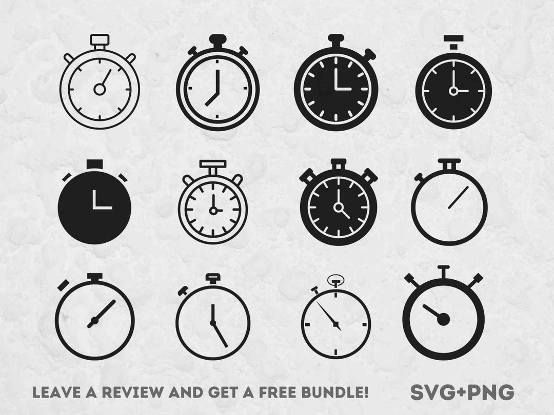 Stopwatch SVG, Svg Files for Cricut, Clock Clipart, Clock Icon, Watch ...