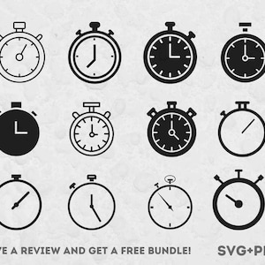 Stopwatch SVG, Svg Files for Cricut, Clock Clipart, Clock Icon, Watch ...