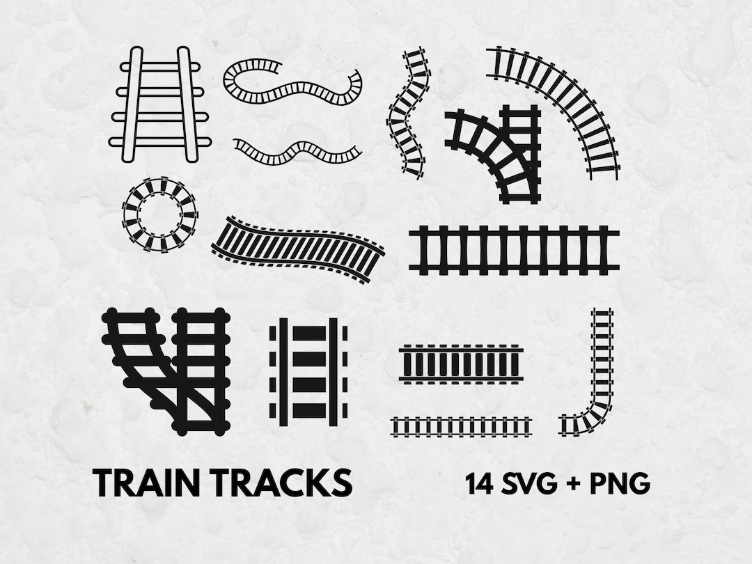 Train Tracks SVG, Train Track SVG Bundle, Railway Tracks Clipart, Train ...
