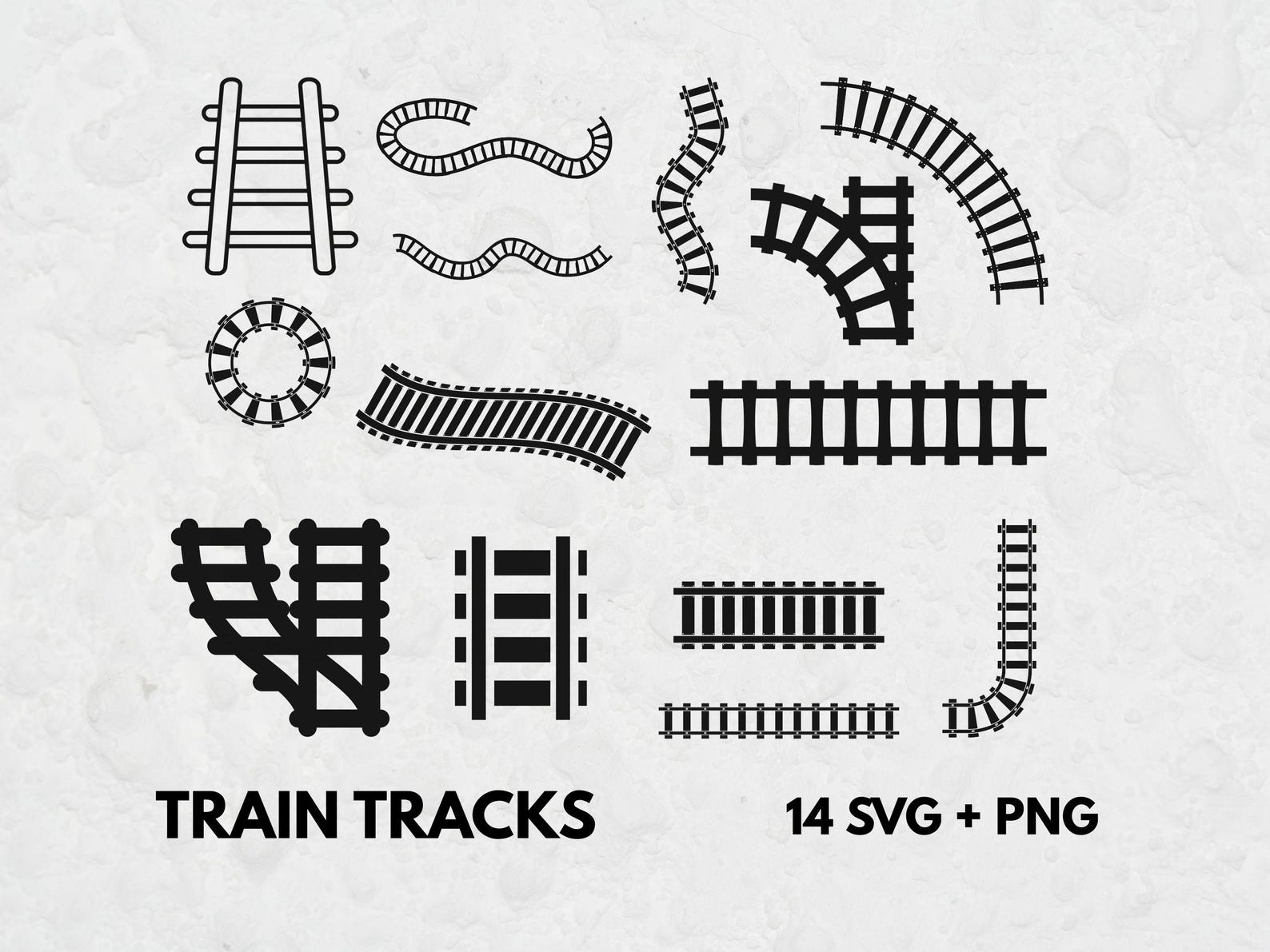 Train Tracks SVG, Train Track SVG Bundle, Railway Tracks Clipart, Train ...