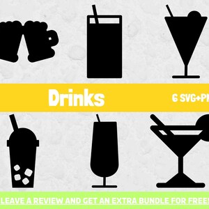 Drink Svg, Cut Files, Party Clipart, Drink Clipart, Bar SVG, Drinks Svg ...