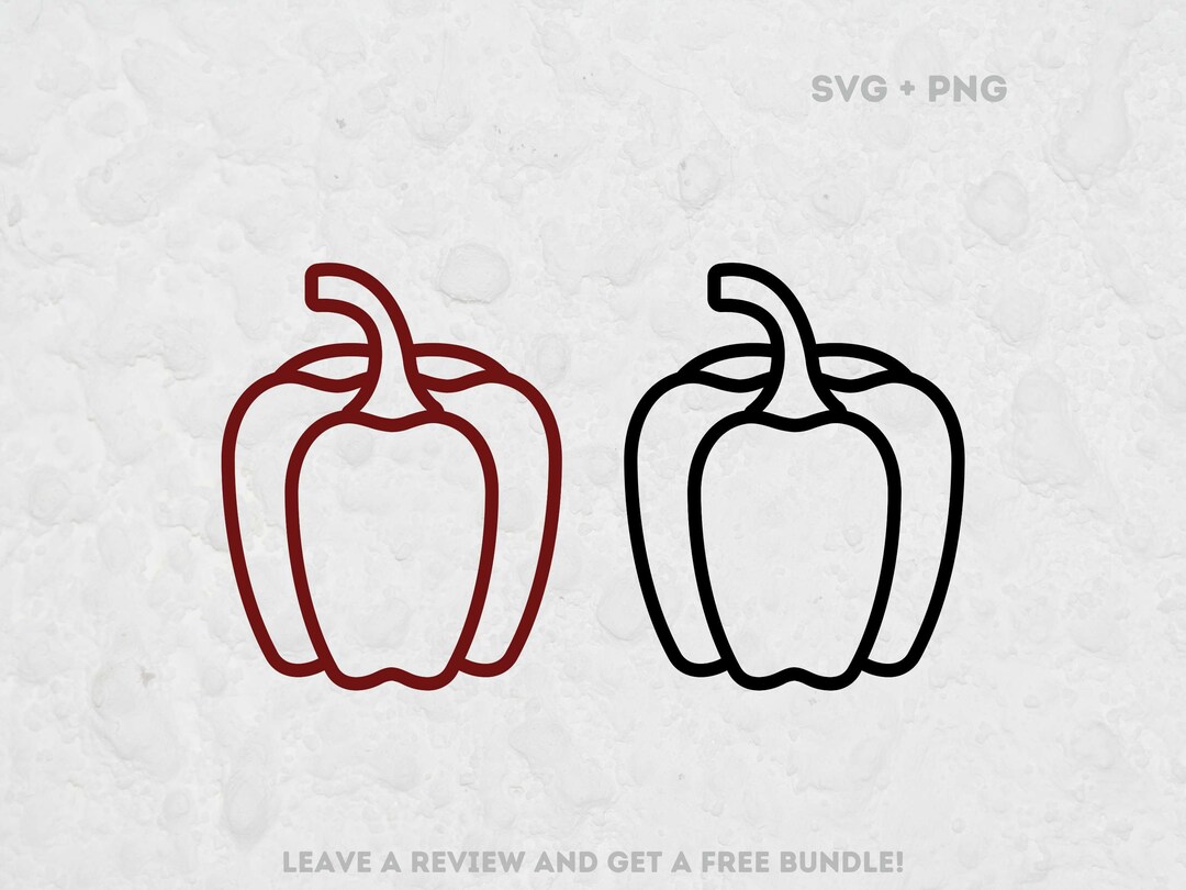 Bell Pepper Svg, Svg Files for Cricut, Vegetable Svg, Pepper Clipart ...