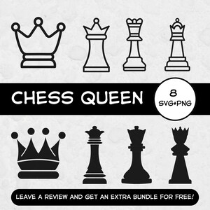 Chess Queen SVG, Svg Files for Cricut, Chess Svg, Chess Piece SVG ...