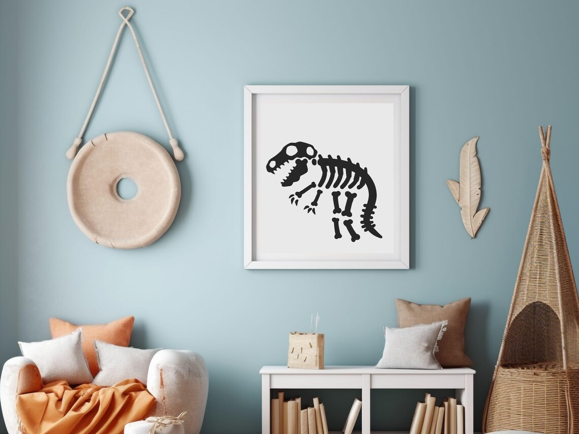 Dinosaur Skeleton SVG Bundle, 9 Fossil Designs, Prehistoric Bones ...