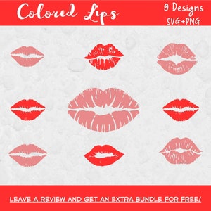 Lips Svg Bundle, Lip Svg, Lip Cut Files, SVG Files for Cricut, Colored ...