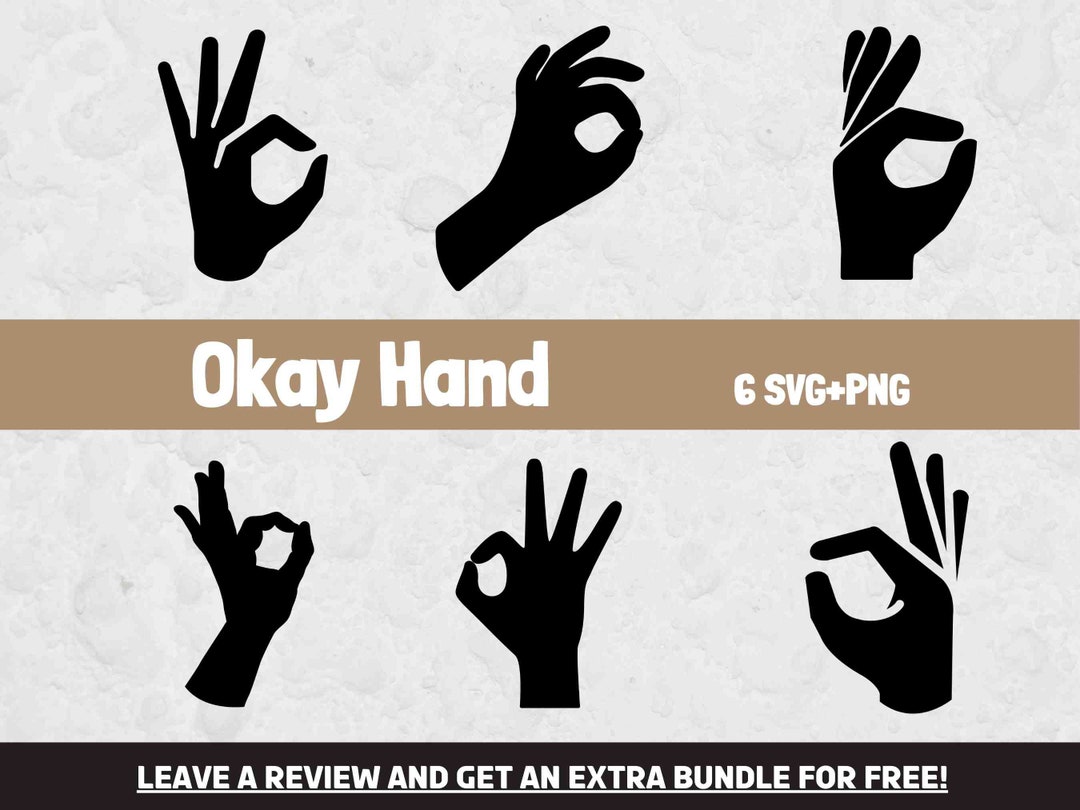 Okay Hand SVG PNG, Svg Files for Cricut, Hand Gesture Svg, Ok Svg, Hand ...